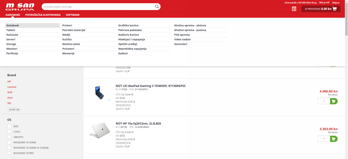 Ecommerce - MSAN.hr - MSAN.hr